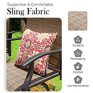 Sophia & William Outdoor Bar Set, Patio Bar Table and Chairs Set, Bar Height Patio Set - 4 x Swivel Bar Chairs(Brown), 1 x Rectangular Bar Table(Black)