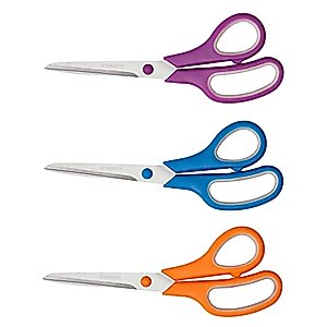 3 Pack 8" Scissors for Office & Home,Softgrip Office Scissors for General Use Art Craft Classroom DIY,3pcs