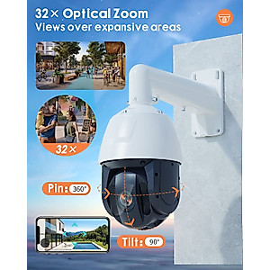 DS-2DE5432IWG-E HIK 5 Inch 4MP PTZ IP Camera with Auto Tracking, Indoor Outdoor PoE Network Camera with 32X Optical Zoom, DarkFighter, Human/Vehicle Detection, IR 492ft Night Vision, Face Capture