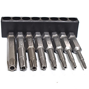 SKZIRI 8Pcs 5 Point Torx Star Security Screwdriver Bits Set Magnetic Tamper Proof T8-T40 1/4" Hex Shank
