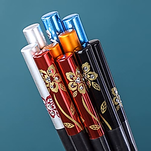 HuaLan Fiberglass Chopsticks Series - Japanese Non-Slip Chopstick, Reusable Chop Sticks Dishwasher Safe, 5 Pairs, Gift Set, 9.9 Inches