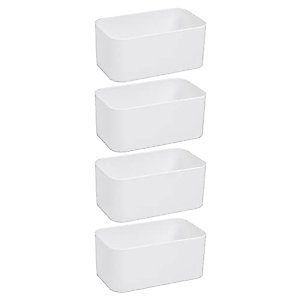 Cabilock 4pcs Floating Shelf Wall Mounted Plastic Storage Organizer Bin, Makeup Organizer Adhesive Bathroom Organizer Ledge Shelf for Home Decor, Kitchen, Bathroom, Office, Bedroom, Room