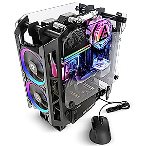 Antec Striker Aluminum and Steel ITX Computer Case, Front GPU Mount, Up to 4 x 120 mm Fan Support, USB 3.1 Type-C Ready and PCI-E Riser Included (Striker Mini)