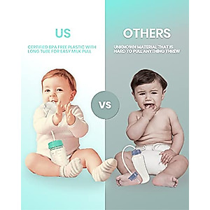 Skywin Self Feeding Baby Bottle with Straw 8oz Bottle Holder for Baby, Anti Colic, for Convenient Feeding (Green)