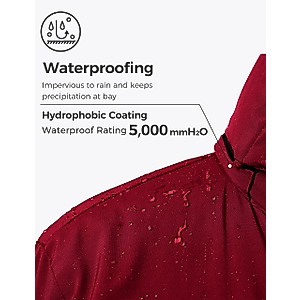 wantdo Women's 3 in 1 Ski Jacket Puffer Liner Insulated Hiking Coat Red X-large