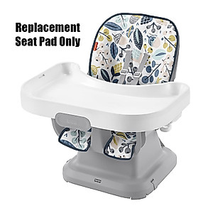 F-Price Replacement Part for Fisher-Price Highchair - GVH09 ~ Space-Saver High-Chair Booster Seat ~ Navy Foliage ~ Replacement Seat Pad,Blue, White