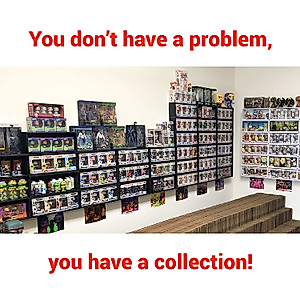 15 Single Row in Box Display Cases for 4 in. Funko Pop Collectible Toy Figures, Black Cardboard