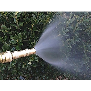 Hose Nozzle High Pressure - Lead-Free Brass for Car Or Garden - Solid Brass - 2 Nozzle Set - Adjustable Water Sprayer from Spray to Jet - Heavy Duty - Fits Standard Hoses - with Gardening E-Book