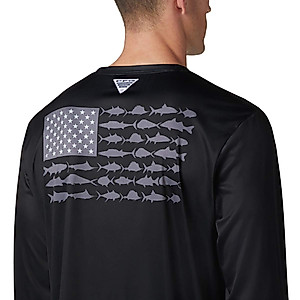Columbia Men's Tall Size Terminal Tackle PFG Fish Flag LS, Black/Graphite, 2XT