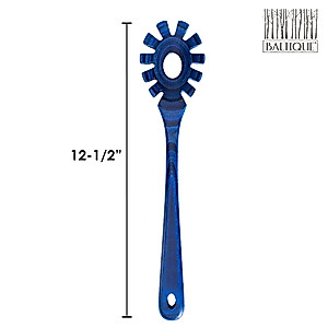 Baltique Malta Collection 12-1/2" Wooden Spaghetti Spoon and Pasta Server with Teeth