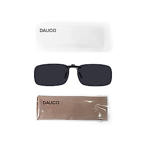 DAUCO Clip On Sunglasses Polarized Clip On Sunglasses Over Prescription Glasses Non-Flip Up