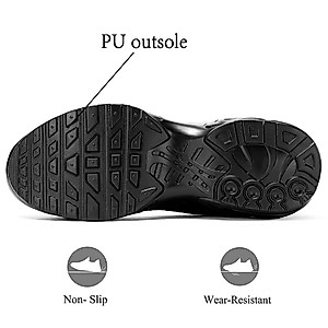 Kapsen Mens Low Top Walking Shoes Lightweight Breathable Non Slip Air Running Shoes Comfortable Fashion Sneakers Workout Casual Black