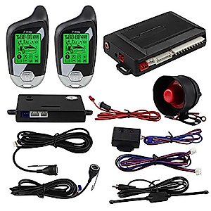 EASYGUARD EC203 2 Way car Alarm System with LCD Pager Display, ultrasonic Sensor & Shock Sensor DC12V