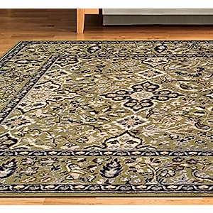 BNM Indoor Large Area Rug with Jute Backing, Traditional Geometric Floral Carpet Decor, Perfect for Living/Dining Room, Kitchen, Bedroom, Office, Hardwood, Entry, Radcliff Collection, 8' x 10'
