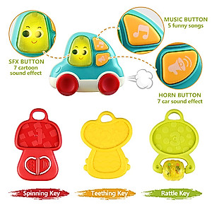 Woby Baby Cell Phone Toys for 1 Year Old Gifts,First Learning Baby Toy for 12-18 Months,Educational Preschool Pretend Play Set with Flashing Lights and Sounds