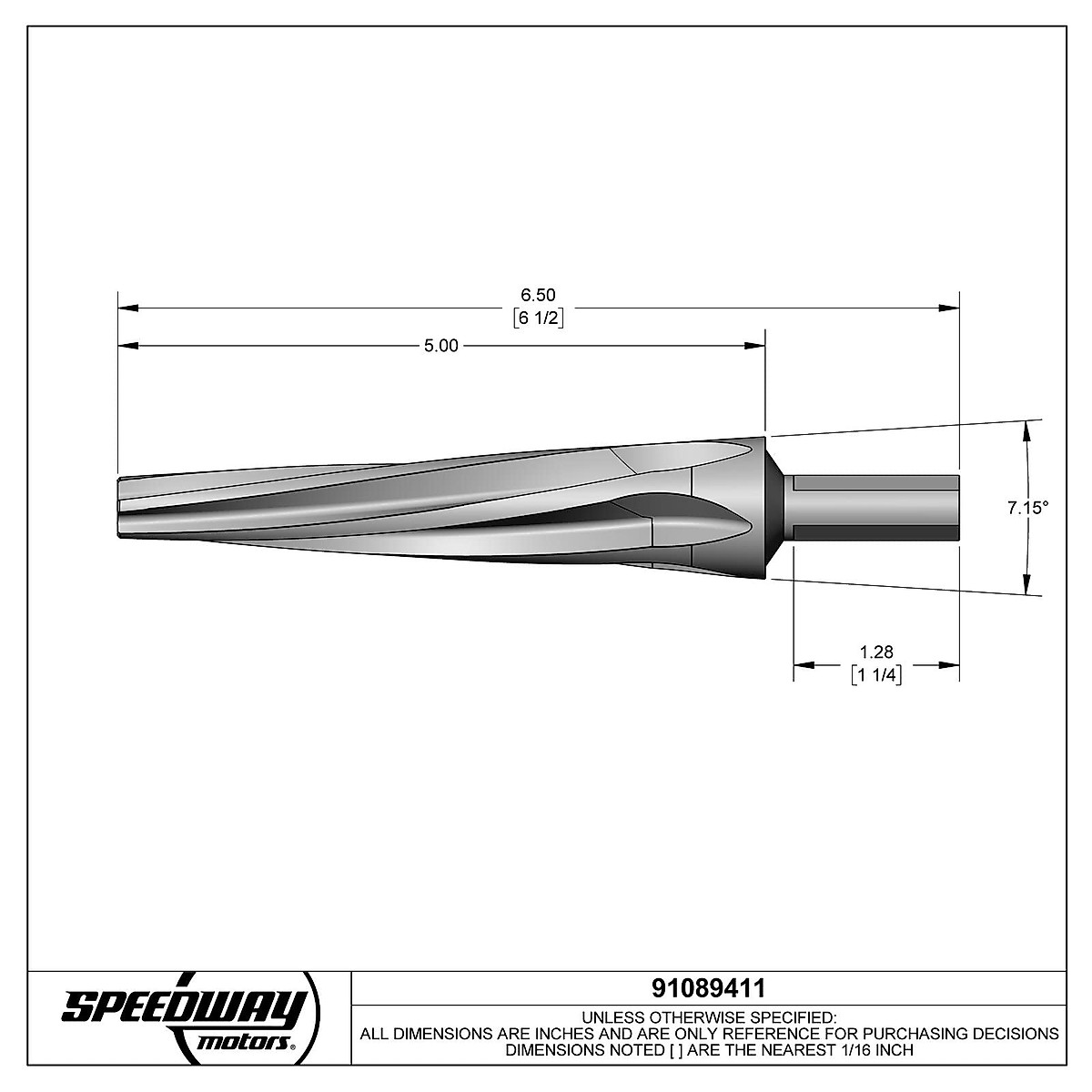 Speedway Motors Tapered Ball Joint Reamer, 7 Degree, High-Speed Steel Construction, Proper Fitting for Ball Joints & Tie Rod Ends, 1/2" Shank, Long-Lasting"