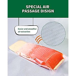 ZRFooCoo Vacuum Sealer Bags for Food Saver, 100 Count 8" x 12" BPA Free Precut Food Vac Bags, Heavy Duty Vaccum Food Sealer Bags for Storage, Meal Prep or Sous Vide Bag