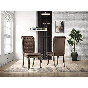 Liveasy Furniture Dining Table Set for 6 with Chairs, Dining Room Table Set with Tufted Dining Chairs, Kitchen Table Set for 6