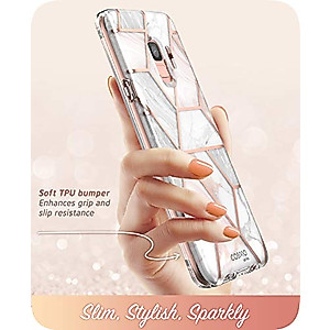 i-Blason Cosmo Series Case for Galaxy S9 (2018 Release), Slim Full-Body Stylish Protective Case with Built-in Screen Protector (Marble)