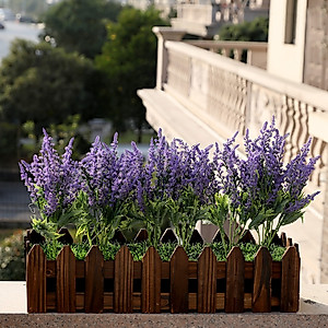 Grand Verde Lavender Artificial Flower Plants Faux Purple Bouquets Real-Touch DIY Home Decor Garden Patio Balcony Wedding Decoration, Bulk 8pcs