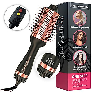 Hair Brush Blow Dryer Brush in One, 4 in 1 Styling Tools, Hair Blow Dryer with ION Generator, and Ceramic Coating for Fast Drying, Perfect One Step Hair Dryer and Volumizer for All Hair Types