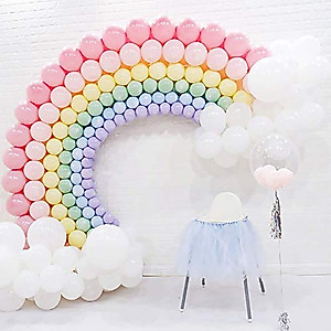 Party Pastel Balloons 100 Pcs 10" Macaron Candy Colored Latex Balloons for Birthday Wedding Engagement Anniversary Christmas Festival Picnic or Any Friends & Family Party Decorations- Multicolor