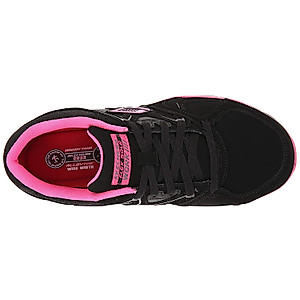 Skechers for Work Women's Synergy Sandlot Lace-Up, Black/Pink, 7.5 XW US