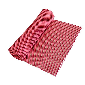 2 Pack Red Anti-Slip Mat Rug Non Skid - Shelf and Drawer Liner Trim to Fit 12 inch x 60 inch Each Roll