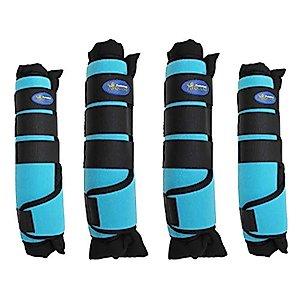 Professional Equine Horse Horse 4-Pack Leg Care Stable Shipping Neoprene Boot Wraps Turquoise 4108TR