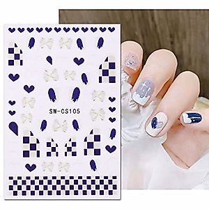 JMEOWIO 10 Sheets Spring Flower Nail Art Stickers Decals Self-Adhesive Pegatinas Uñas Summer Daisy Floral Nail Supplies Nail Art Design Decoration Accessories