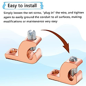 10 Packs Pool Bonding Lug with High Conductivity Copper Alloy, 4-14 Wire Range