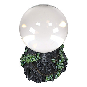 Ebros Celtic Sacred Moon Triple Goddess Mother Maiden Crone Scrying Glass Gazing Ball Figurine 8" H Wicca Wiccan Holy Trinity Decor Halloween Macabre Sculpture Decorative