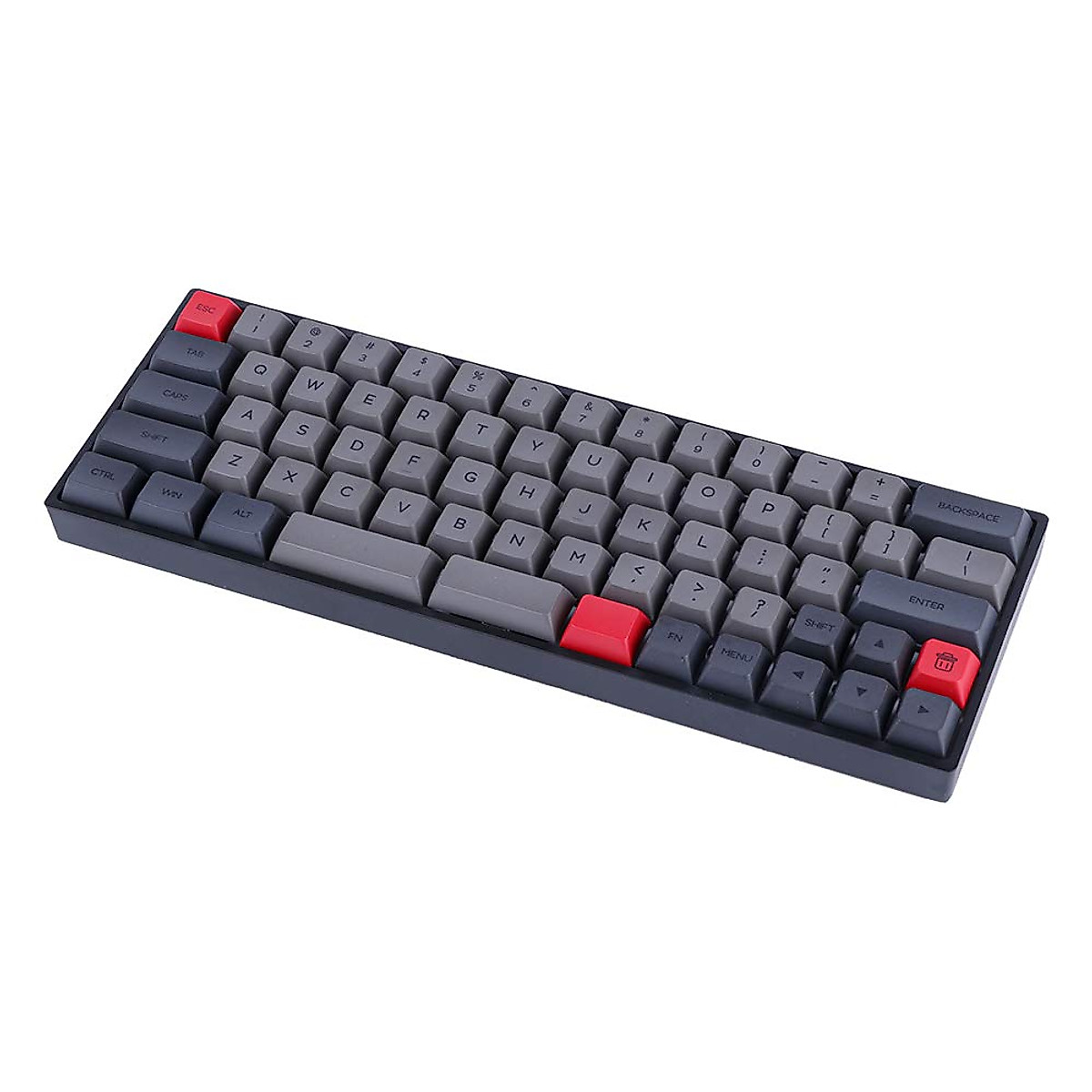 EPOMAKER SK66 60% Keys Wired Gateron Optical Mechanical Gaming Keyboard with RGB Backlight and PBT Heat Sublimation Keycaps (Gateron Optical Red, Grey Black)