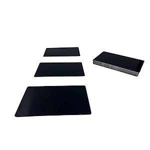 Kussiny, 100 Pack Black Metal Business Cards Blank Engraved Name Card Sublimation Aluminum