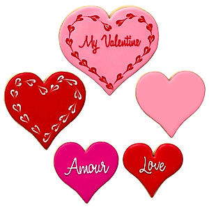 Heart Cookie Cutters 5-Pc. Set Made in USA by Ann Clark, 5", 4.25", 4", 3.5", 3"