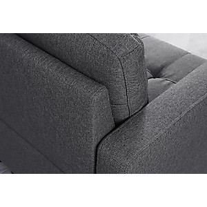 asunflower Sectional Sofa Ottoman Set Modular Couch with Console Cup Holder,6 Seater Modern Sectional Couches for Livning Room Corner L Shape Fabric Sofa Couch with Charge Ports, Dark Grey