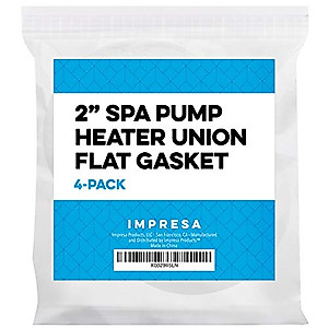 IMPRESA Products 4 Pack Spa Hot Tub Pump Heater Union Gasket/O-Ring - 2.2'' ID 3'' OD'' Flat Gasket Works on Variety of Spas…