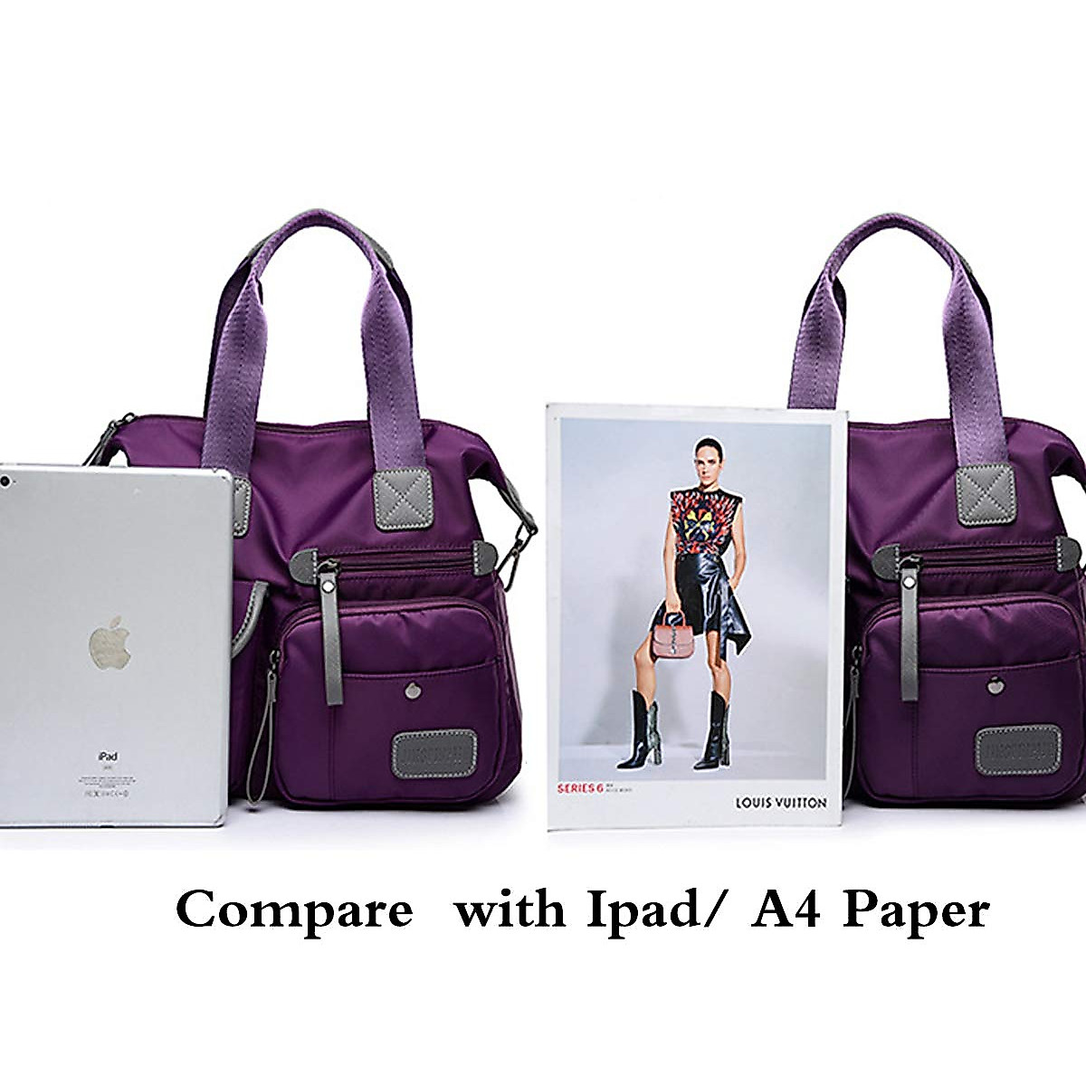 FiveloveTwo Women Ladies Multipocket Nylon Hobo Top-handle Bags Shoulder Crossbody Bag Totes Satchels Handbags and Purses…