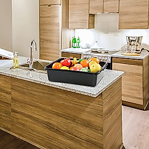 Easymanie 13 L Commercial Bus Tub Box, 4 Pack, Dishpans for Restaurants, Black