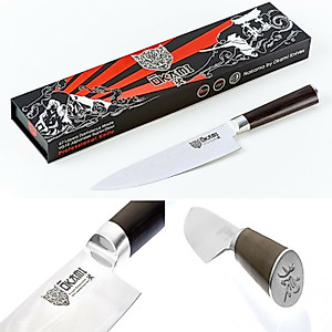 Okami Knives CHEF KNIFE 8" Japanese Damascus Stainless Steel, High Carbon Sharp Kitchen Cutlery, Light & Ergonomic Gyuto