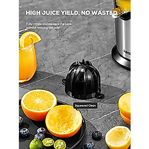 AIHEAL Electric Citrus Juicer Squeezer, Oranges Juicer with Rubber Handle and Two Size Cones, 160W Silent Motor Juice Squeezer for Orange, Lemon and Grapefruit