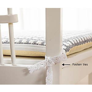 Chair Pad with Ties for Dining Chair Set of 4 Linen Thick Square Chair Cushions Non Slip Seat Cushion for Kitchen Living Room Office Chair Decor Washable (16x16x1.6 inch, Grey)