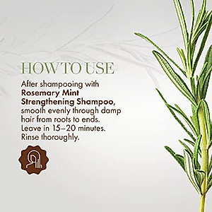 Mielle Organics Rosemary Mint Strengthening Hair Masque, Essential Oil & Biotin Deep Treatment, Miracle Repair for Dry, Damaged, & Frizzy Hair, 12 Ounces