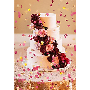 Burgundy Gold Confetti/Graduation Decorations Burgundy Gold/Maroon Confetti/Burgundy Gold Table Decorations/Fall Engagement Decorations/Burgundy Gold Birthday Decorations Weddings