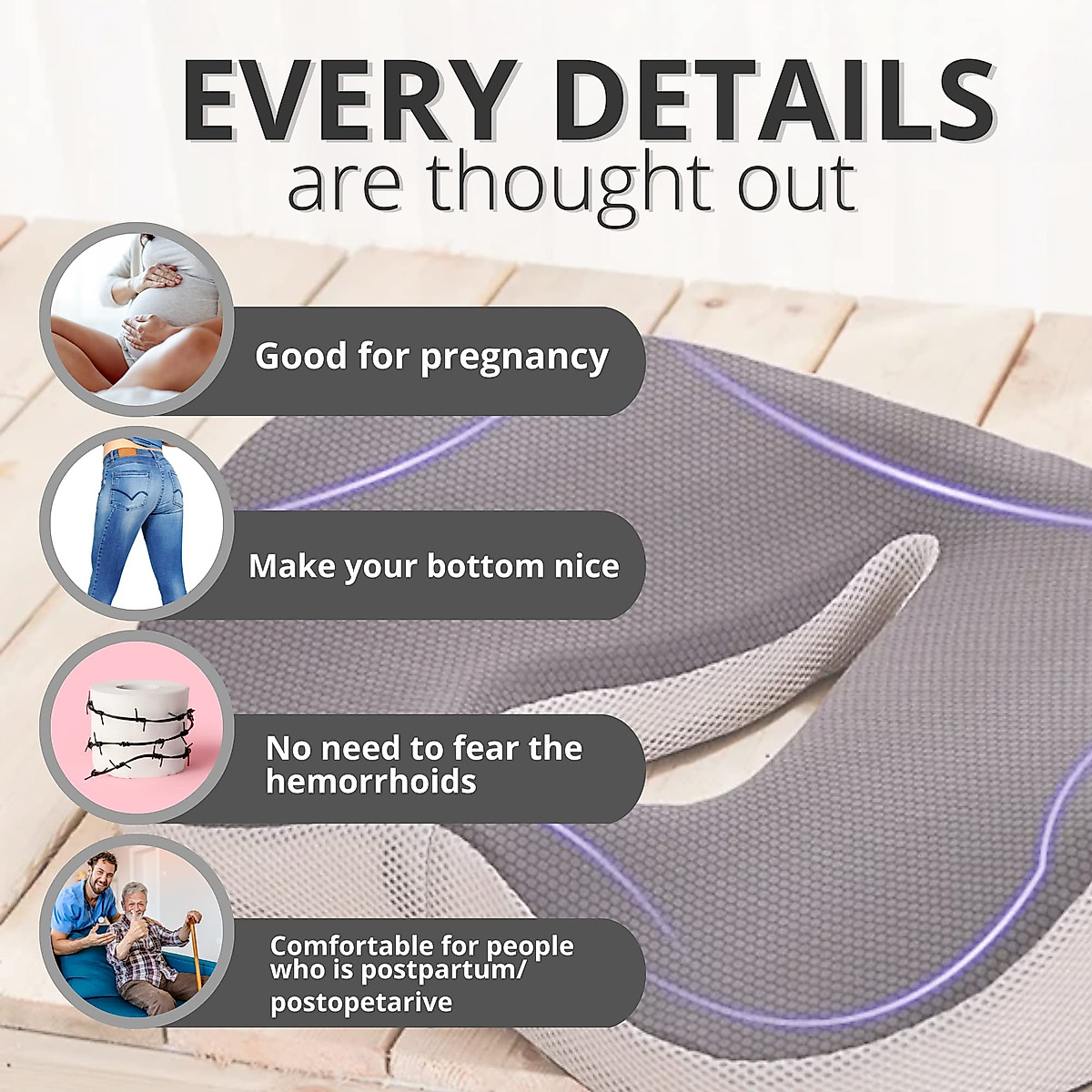 Seat Cushions for Office Chairs - car seat Cushion - Tailbone Pain Relief- Memory Foam Orthopedic Seat Cushion- Chair Driver seat Cushion- Coccyx Cushion - Back Pain Relief Chair