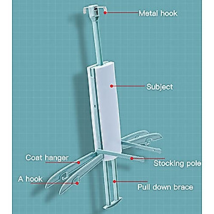 Jiajaja Portable Telescopic Folding Wall Hanging Clothes Drying Pole Convenient Indoor Outdoor Travel Drying Rack for Travel Creative Small Clothes Rail Hangers (Pink)