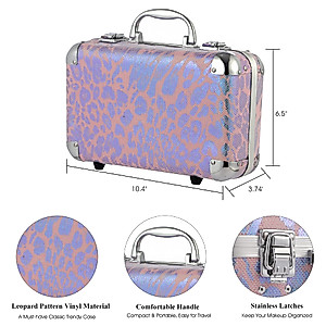 Hot Sugar All In One Makeup Set for Adults and Girls - Full Makeup Kit for Beginners With Eye Shadow Palette, Blush, Lip Gloss, Brush, Mirror (Pink Leopard)