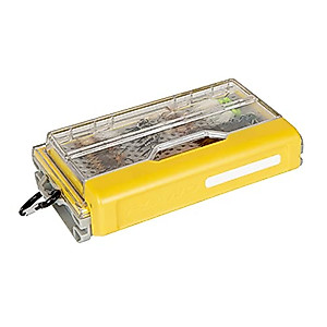 Plano Edge Micro Fly Storage Box, Gray and Yellow, Waterproof and Rust-Resistant Customizable Fishing Tackle Organization