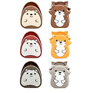 Kizmos Magnetic Multipurpose Bag Clips, Set of 7, Multicolored & Kikkerland Woodlands Bag Clip, Set of 6