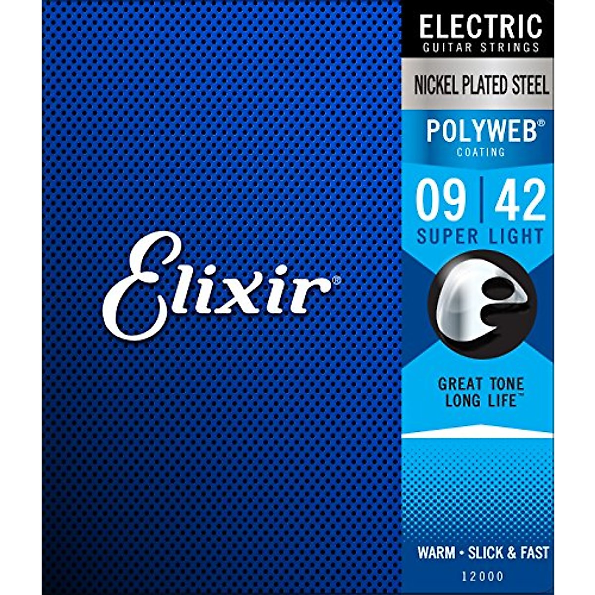 Elixir Strings, Electric Guitar Strings, Nickel Plated Steel with POLYWEB Coating, Longest-Lasting Warm Tone with Comfortable Feel, 6 String Set, Super Light 9-42
